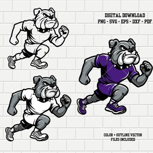 Running Bulldog Mascot Logo: School Sports Clipart (digital File) - Etsy
