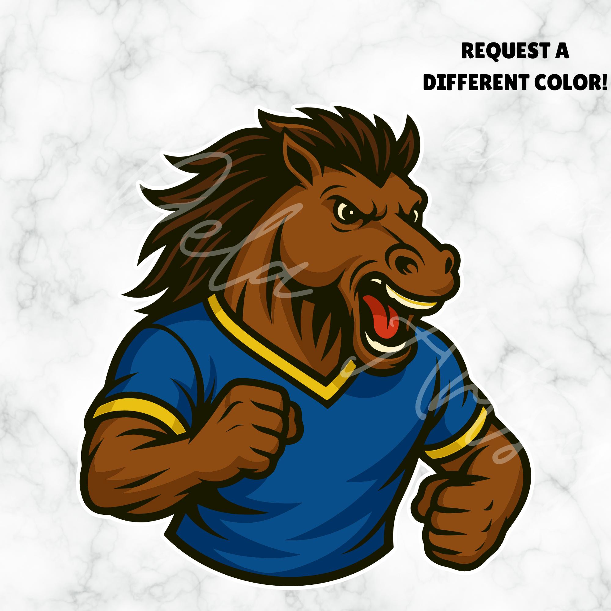 Mustangs Sports Mascot Logo SVG PNG Bundle | Blue & Yellow Gold Team Clipart | Fierce Animal ...