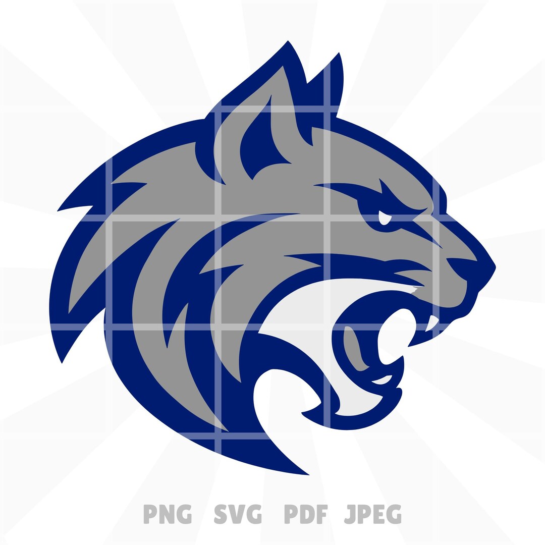 Wildcat Mascot Logo - Svg Png Pdf Jpeg – Blue and Gray Wildcats Team ...