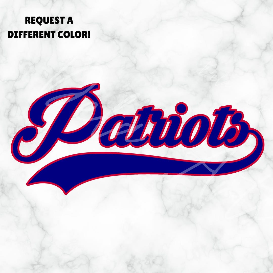 Patriots Script Logo SVG PNG PDF | Red & Navy Sports Team Text Design ...