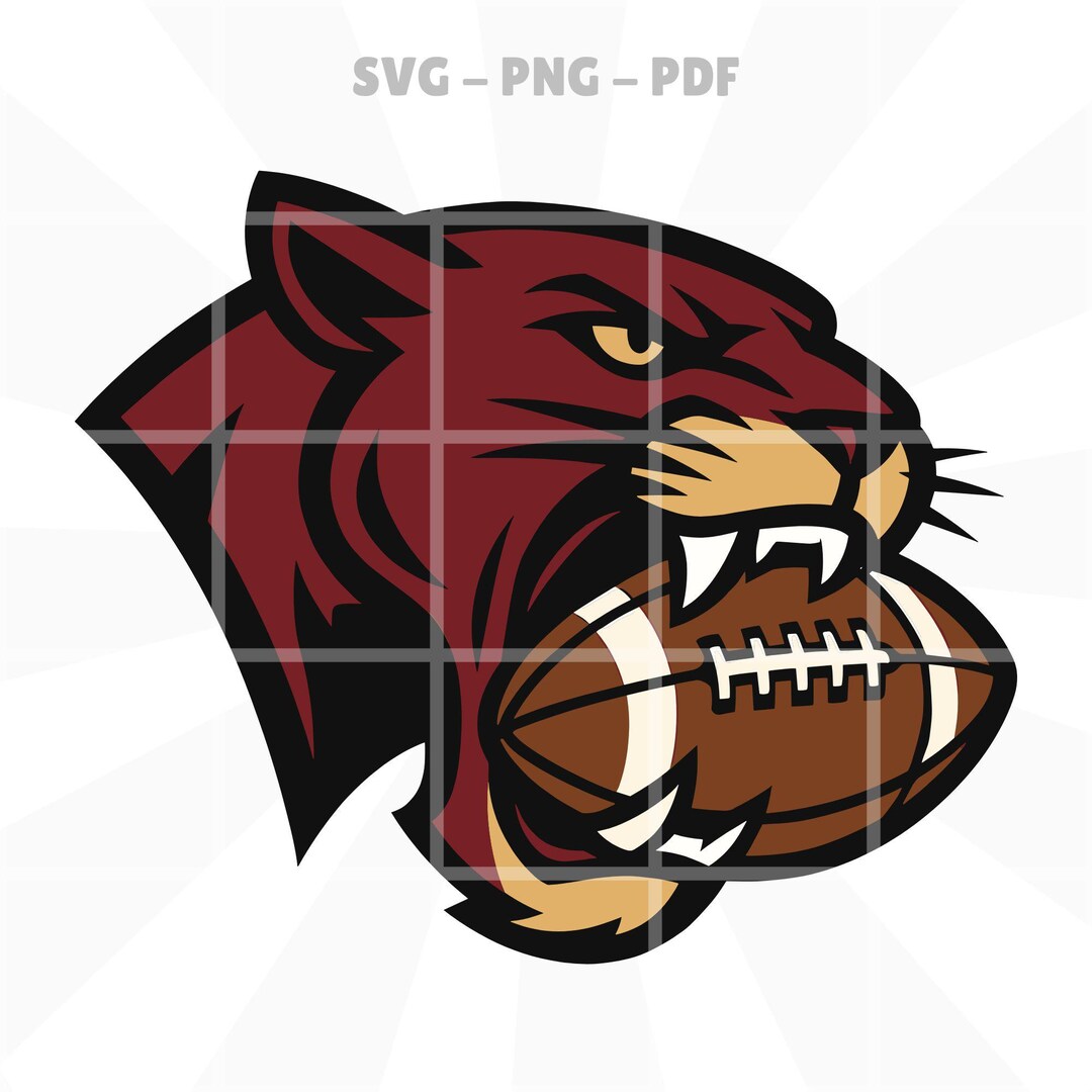Cougar Panther Lynx Football Mascot Logo SVG PNG PDF – Modern Retro ...