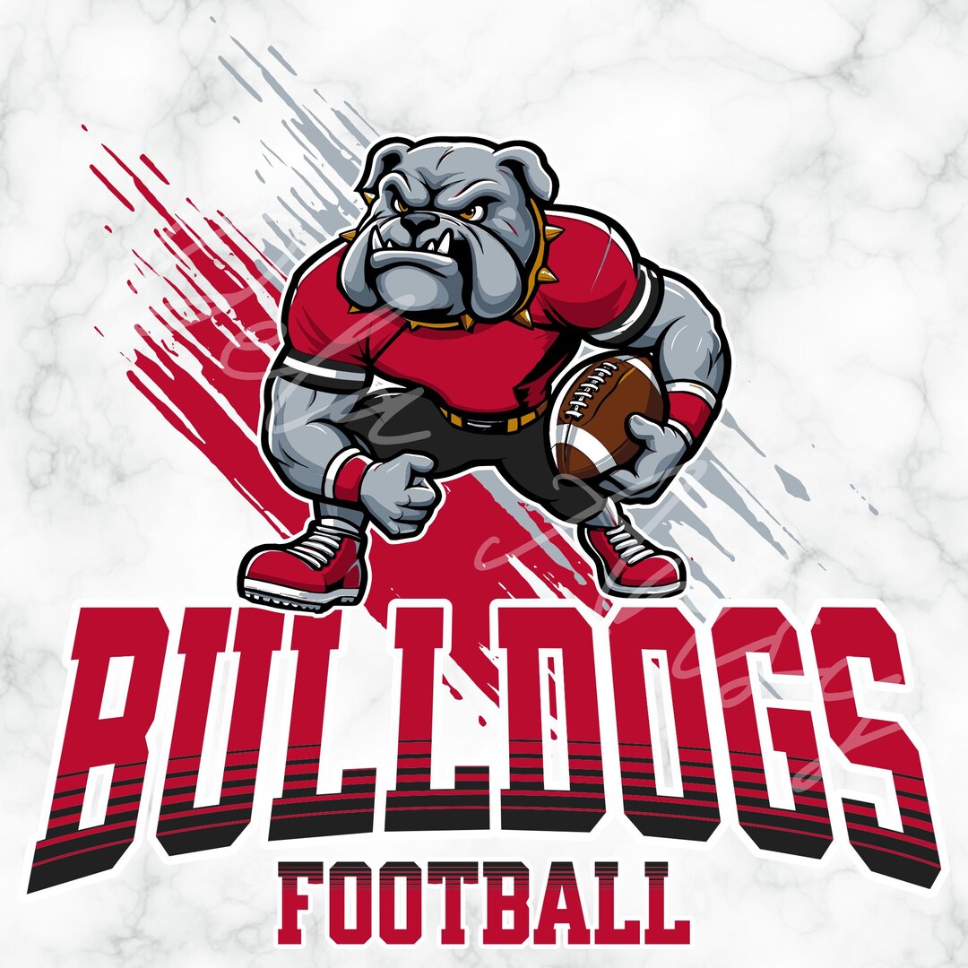 Bulldogs Football Mascot: Red & Gray Team Logo (SVG PNG Bundle) - Etsy