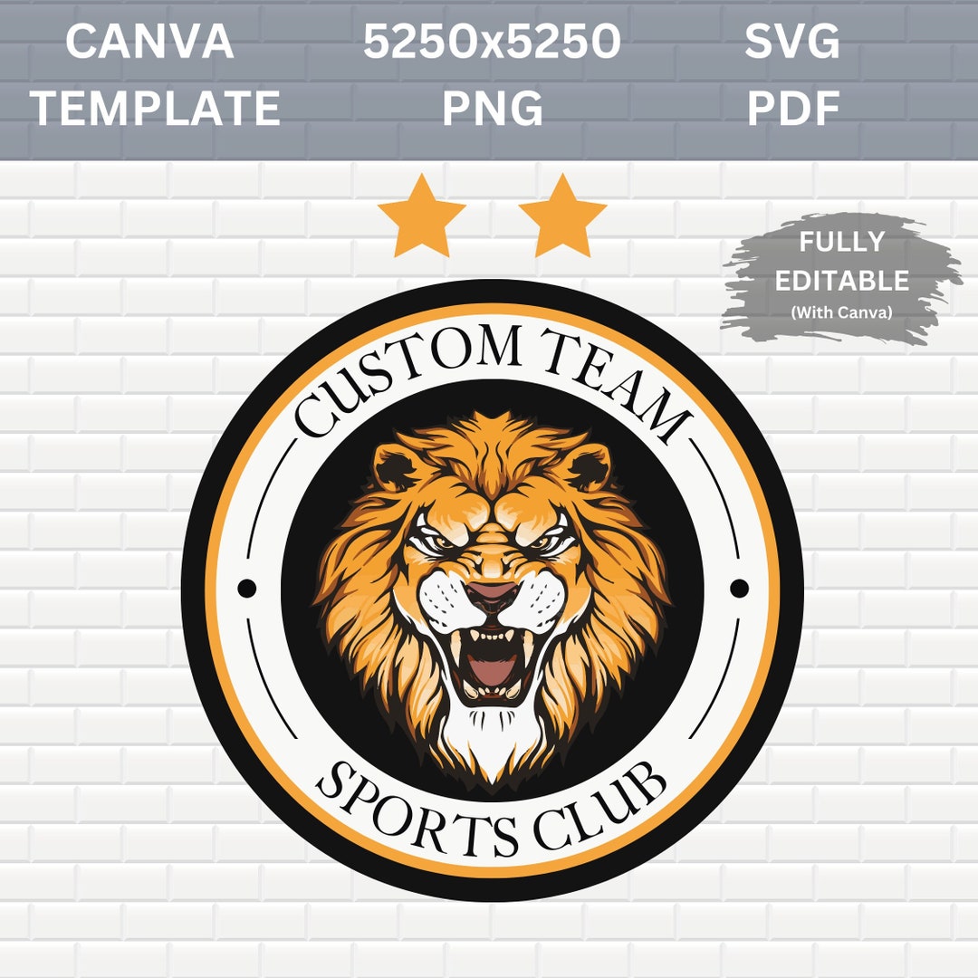 Custom Sports Logo Editable Soccer, Football Custom Personalize Team ...