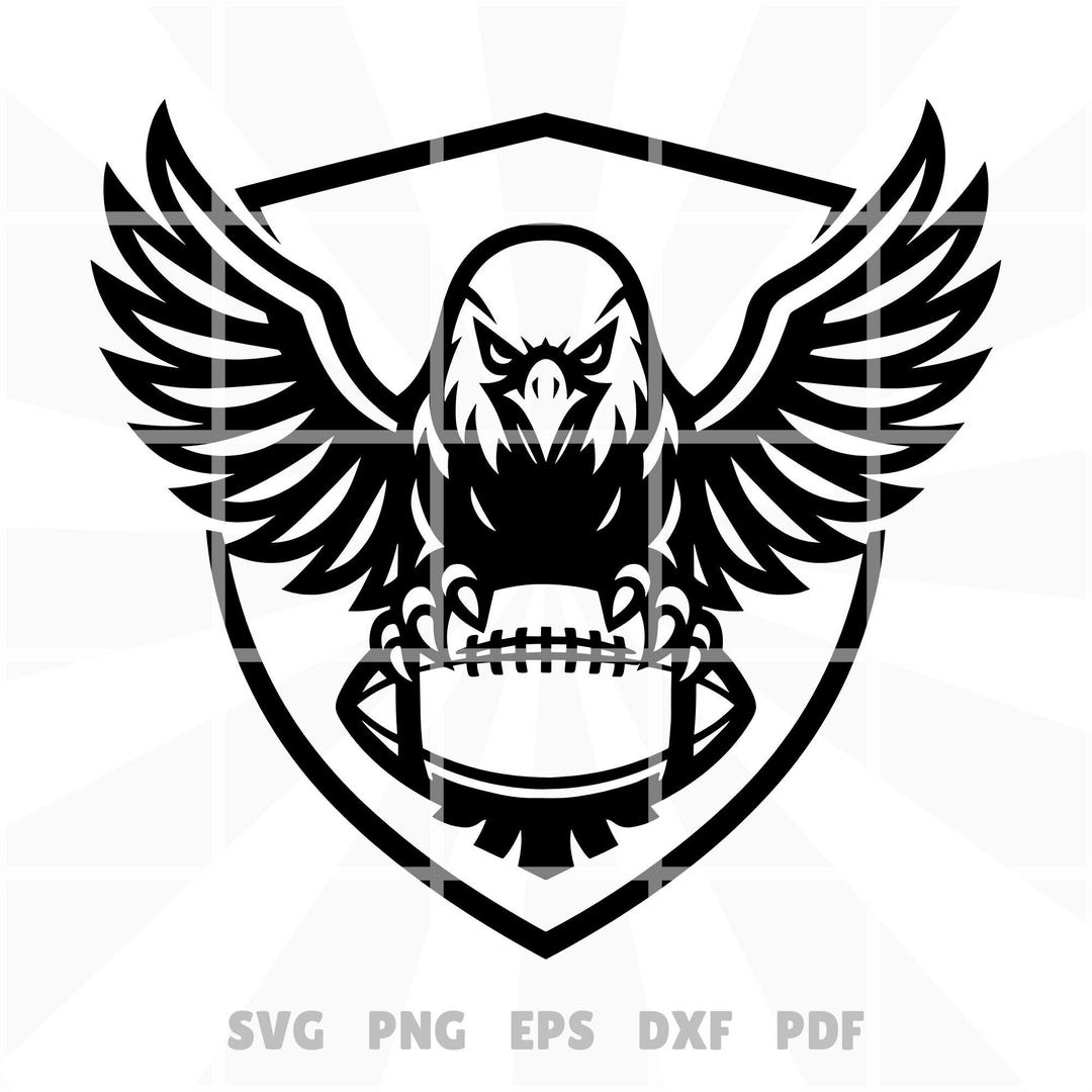 Fierce Eagle Football Shield Logo - Svg Png Eps Pdf – Aggressive Bird ...