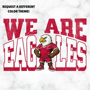 Vintage We Are Eagles Logo SVG PNG PDF | Red, White Mascot Logo | Clean ...