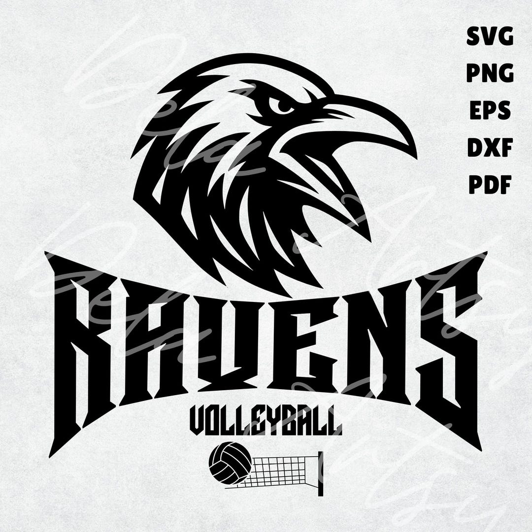 Ravens Volleyball Mascot Logo | Svg Png Eps Dxf Pdf | Fierce Raven Head ...
