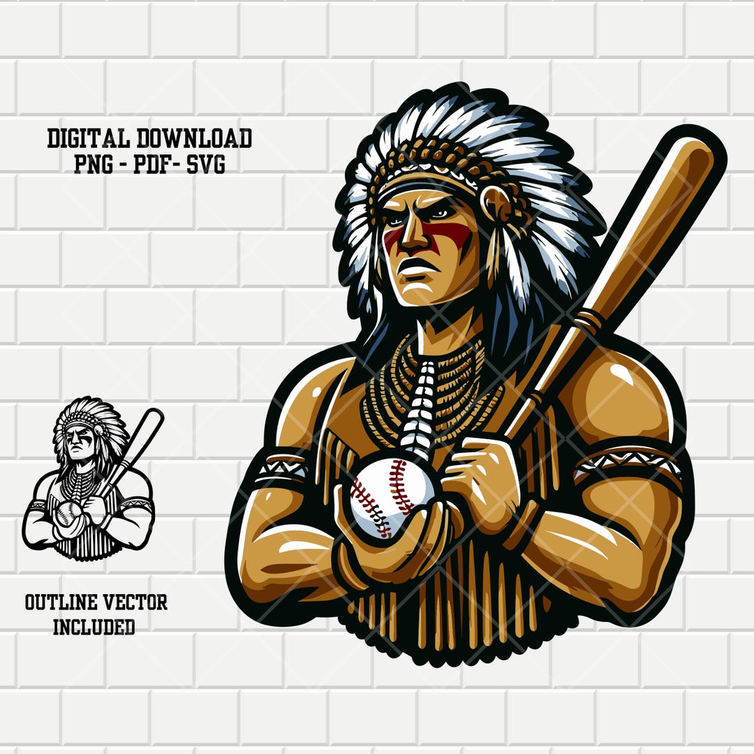 Chiefs Indians Baseball Mascot Chieftains Mascot Sports Logo School ...