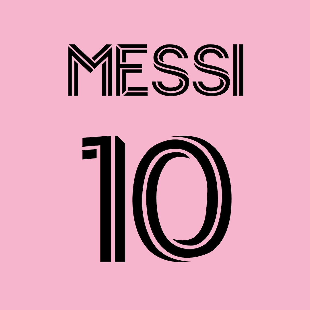Inter Miami Messi 10 Custom Jersey Font TTF SVG PNG Pdf Bundle Digital ...