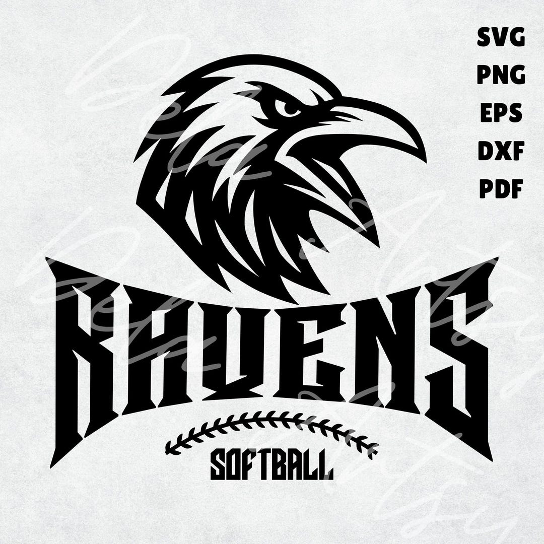 Ravens Softball Mascot Logo | Svg Png Eps Dxf Pdf | Fierce Raven Head ...