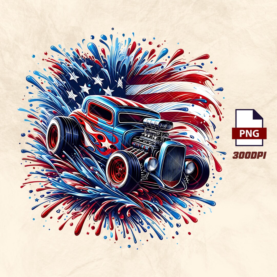 USA Hot Car | Hot Race Car | Splash Design | Hot Rod | Fourth of July ...