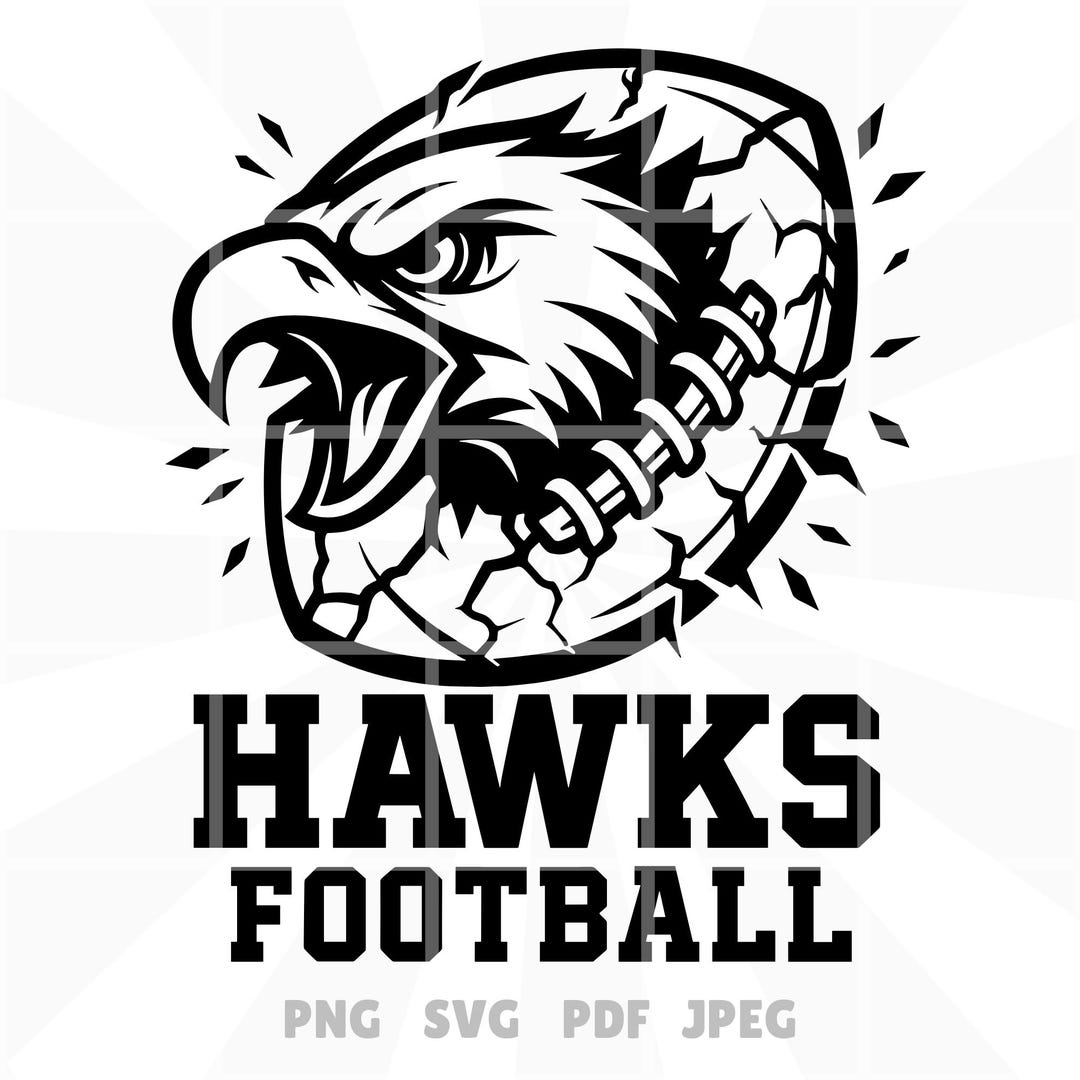 Fierce Hawks Mascot - Cracked Football Logo (svg Png Pdf Jpeg) - Etsy