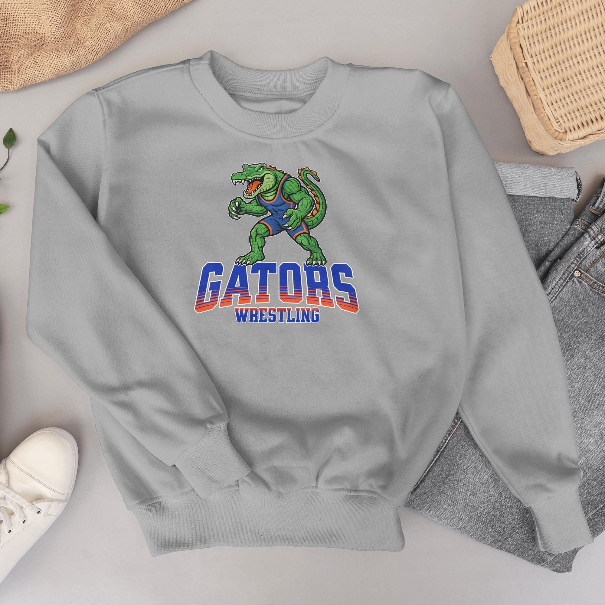 Gators Wrestling Logo SVG PNG PDF – Blue and Orange Mascot – Wrestling ...