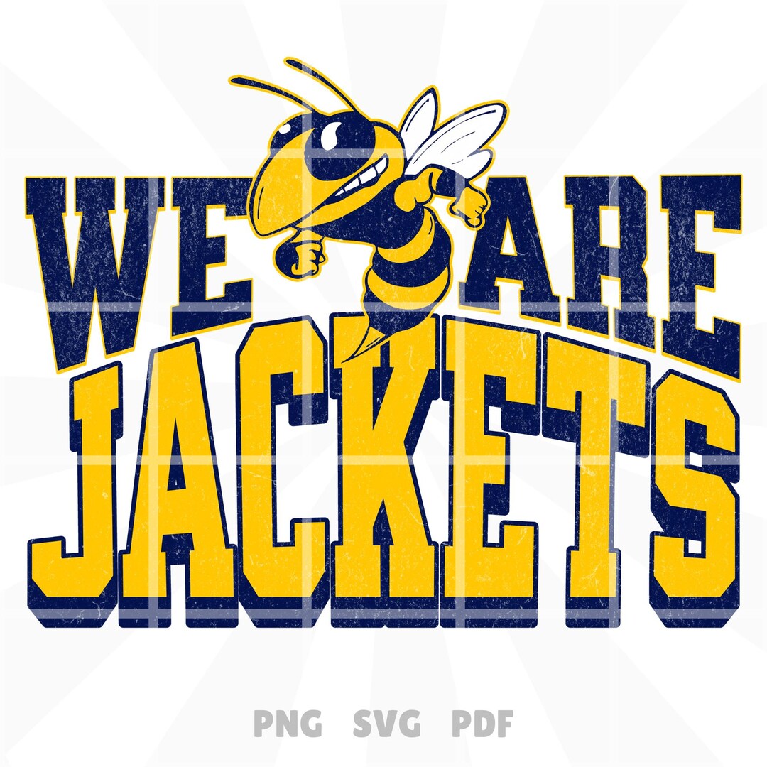 Navy Yellow Jackets Mascot Logo: School Spirit SVG PNG PDF (digital ...
