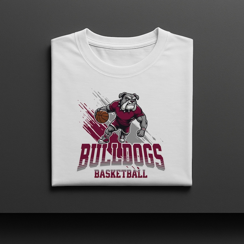 Bulldog Basketball Mascot Logo: Maroon (digital File) - Etsy