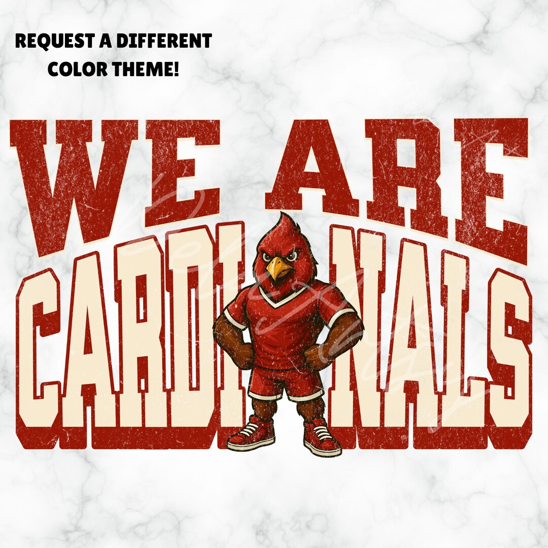 We Are Cardinals Mascot SVG PNG PDF | Red White School Team Logo ...