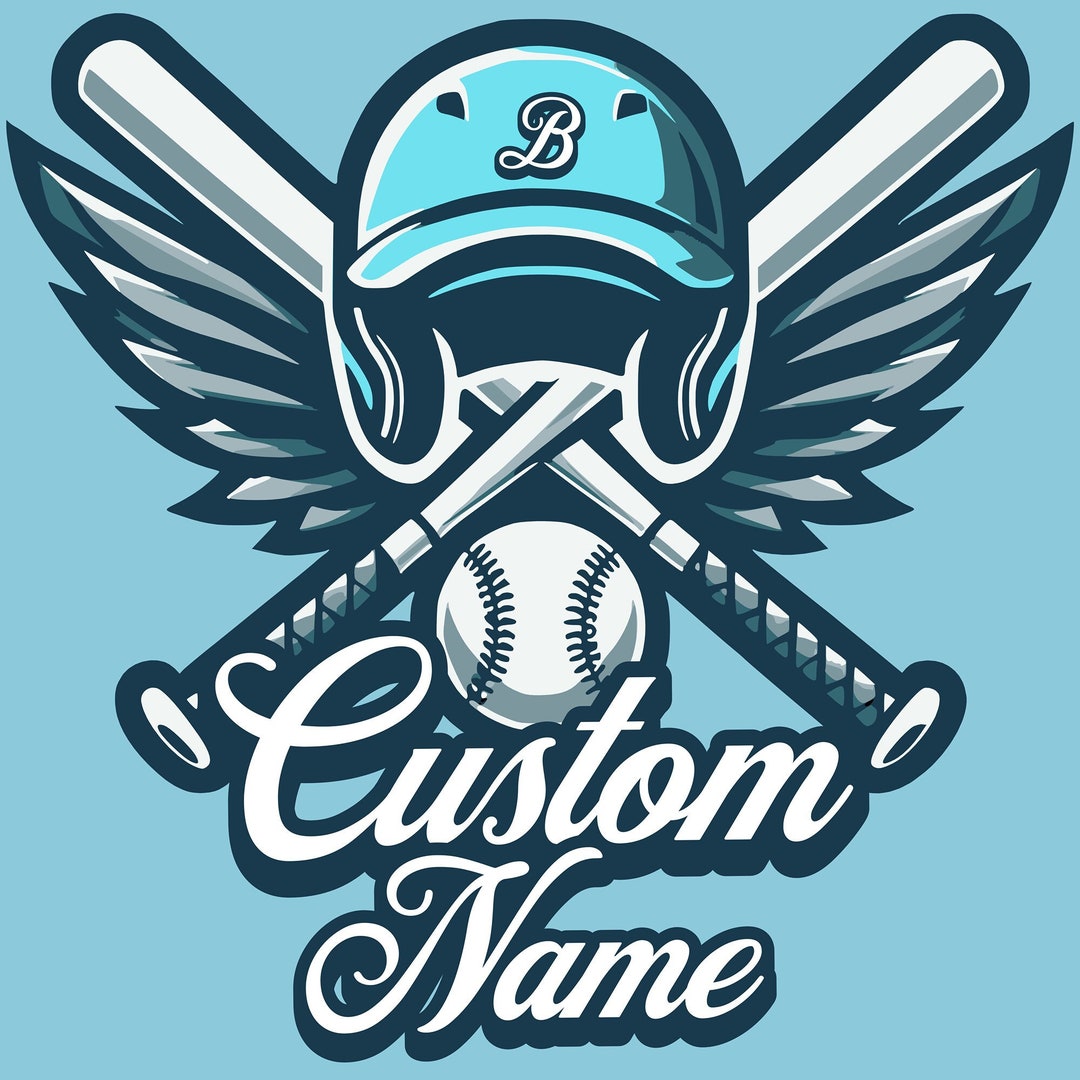 Winged Baseball Logo & Name in Font | Personalized | Team Mascot | Team ...