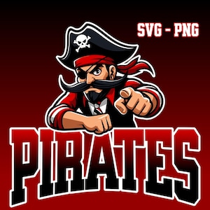 Pirates Sports Logo | Pirate Mascot Logo | Buccaneers | Vector | Custom ...