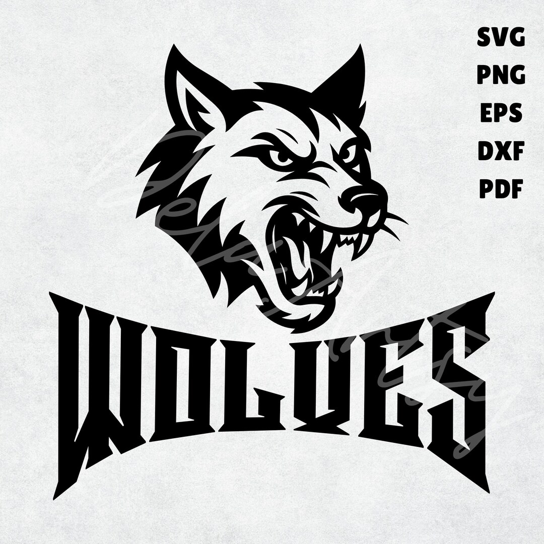 Wolves Mascot Logo Svg Png Eps Dxf Pdf | Fierce Wolf Head Design for ...
