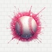 Pink Sparkle Baseball Splash: Sublimation Design (PNG, PDF) - Etsy