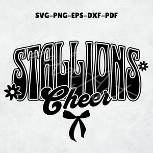 Stallions Cheer Logo Svg Png Eps Pdf | Retro Cheerleading Team Design ...