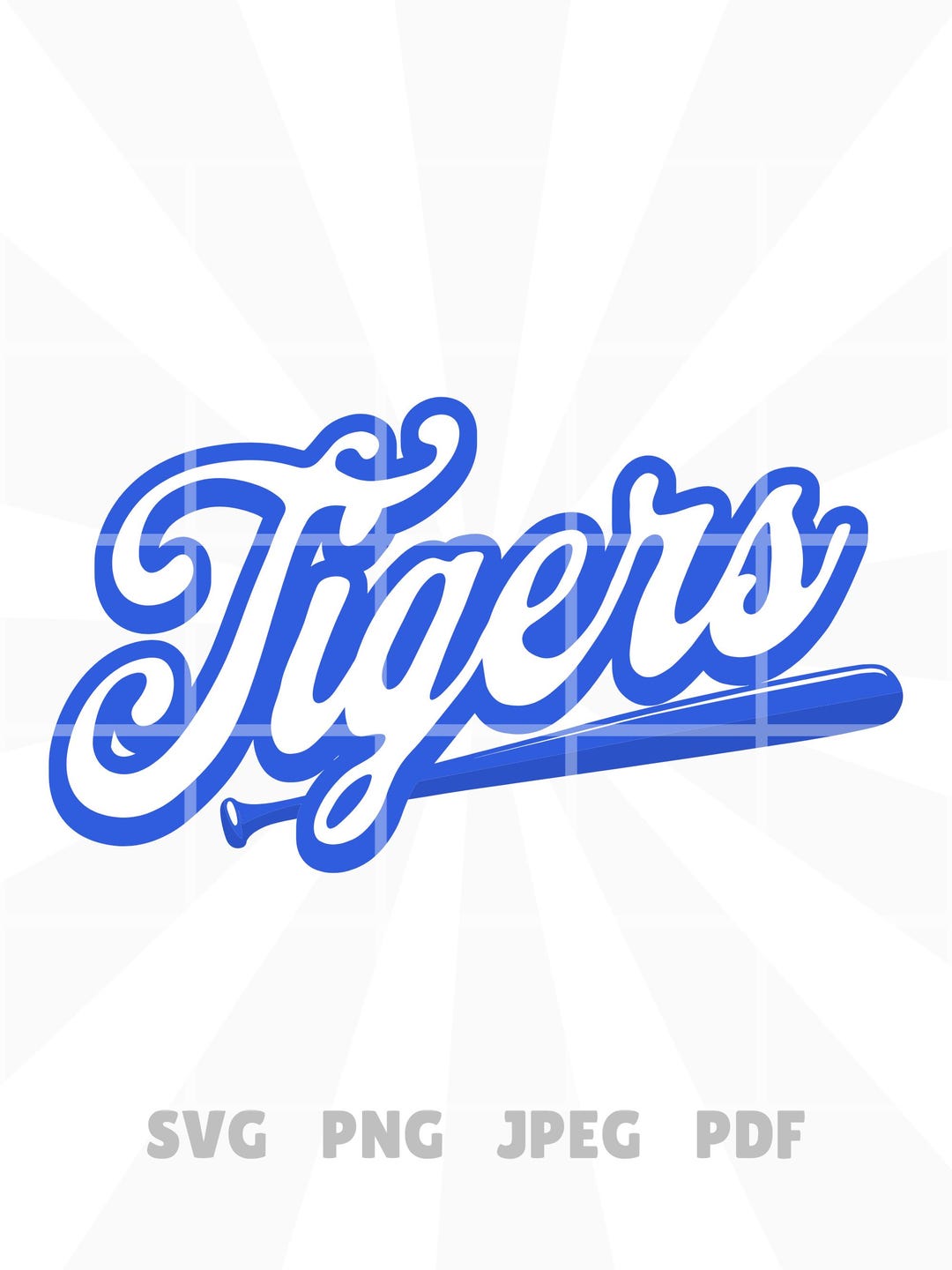 Tigers Baseball Softball Script Logo SVG PNG PDF – Blue Team Script ...