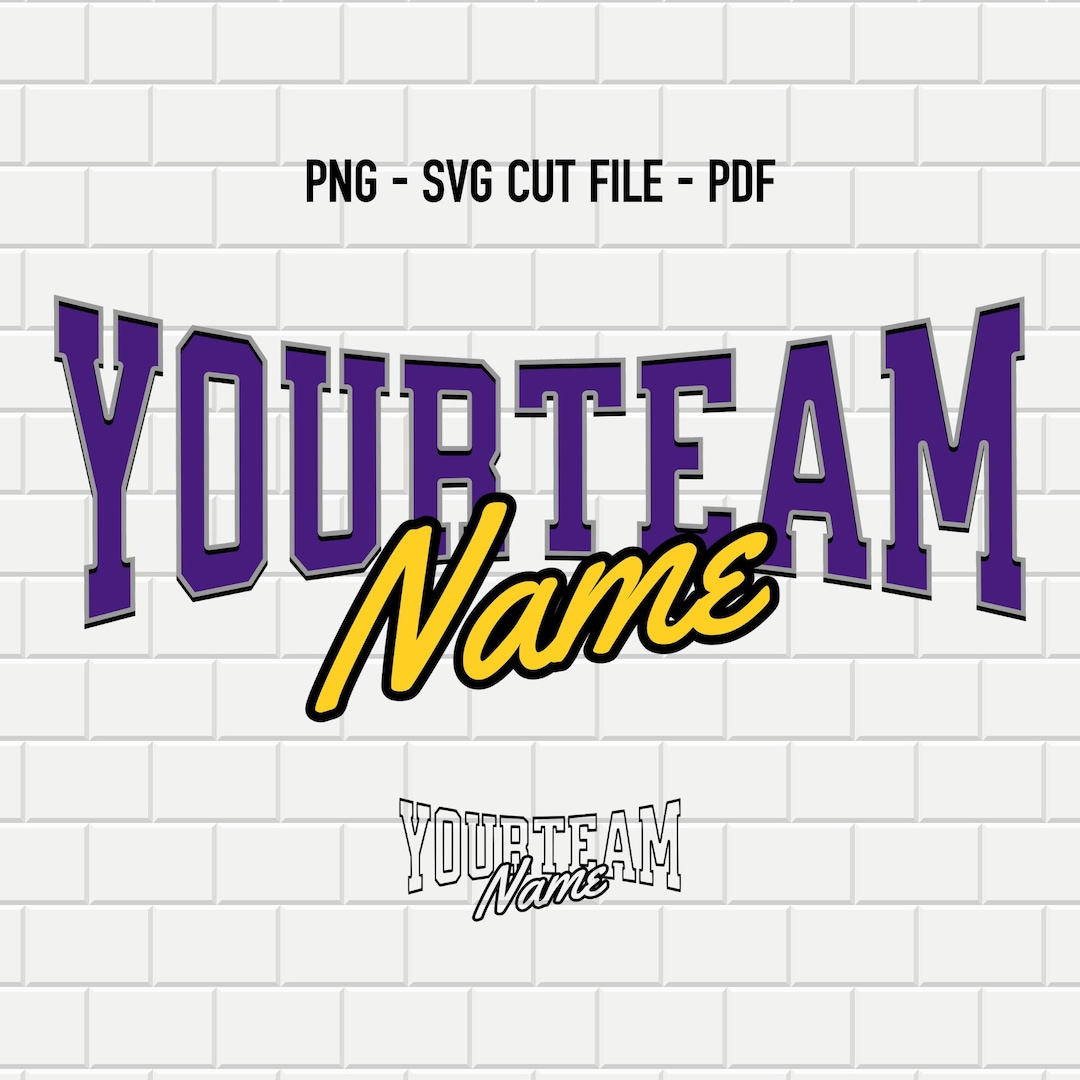 Custom Varsity Team Name Text | Personalized | Sports Font | Team ...