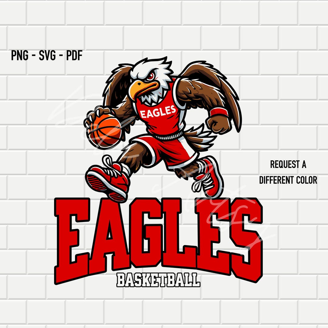Eagles Basketball Logo | Red Eagles Logo | Vector | Custom Sports Mascot Logo | College School ...