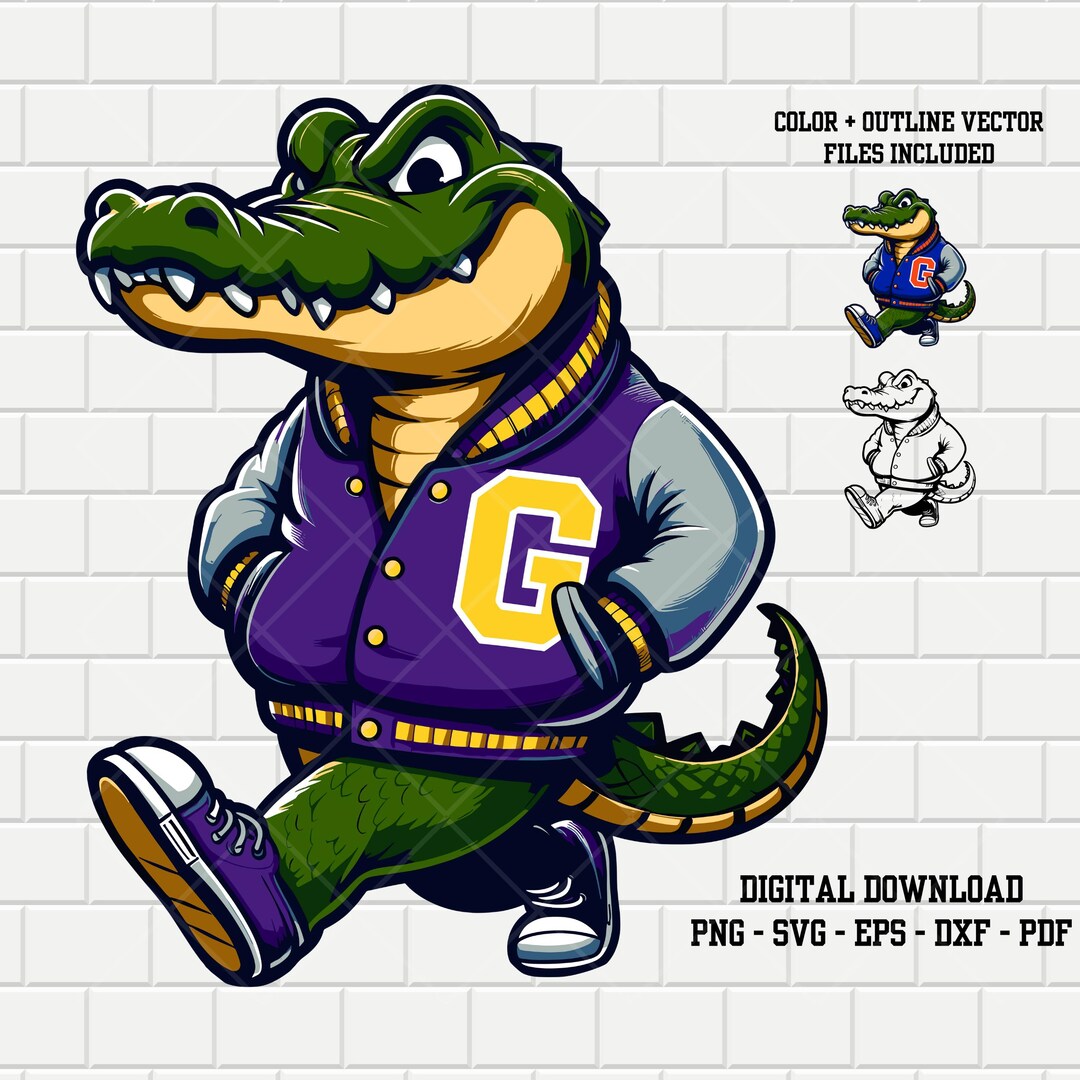 Gator Mascot | Gators Sports Mascot | Sports Logo | School College ...
