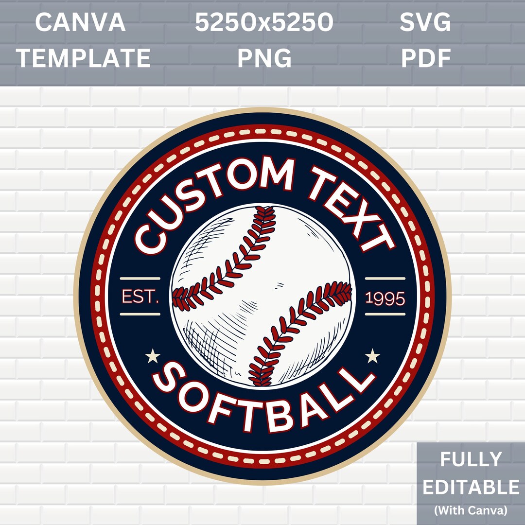 Custom Softball Logo | Editable | Softball League | Custom Personalize ...