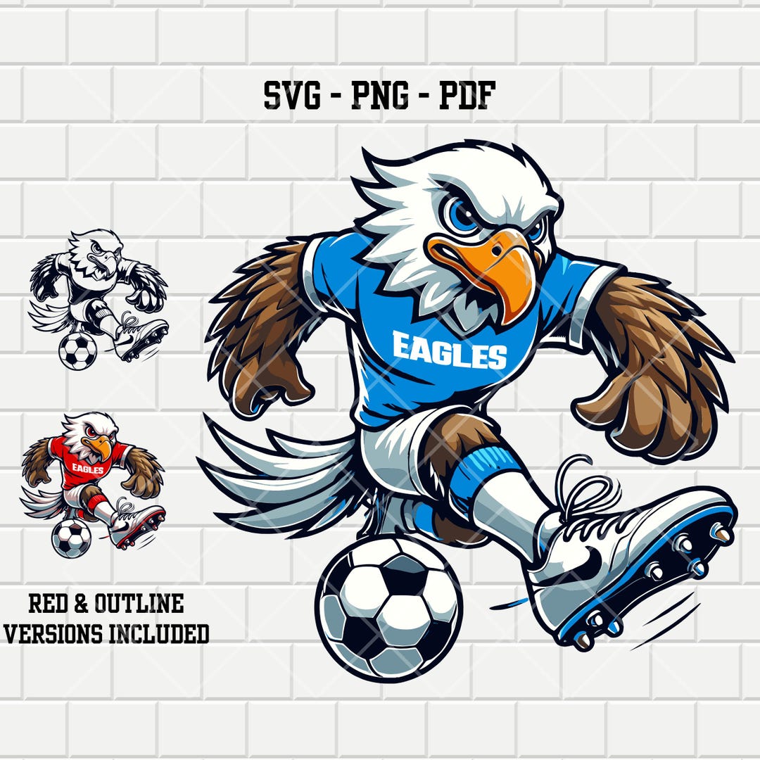 Eagles Soccer Football Mascot | Eagle Logo | Vector | Sports Mascot ...
