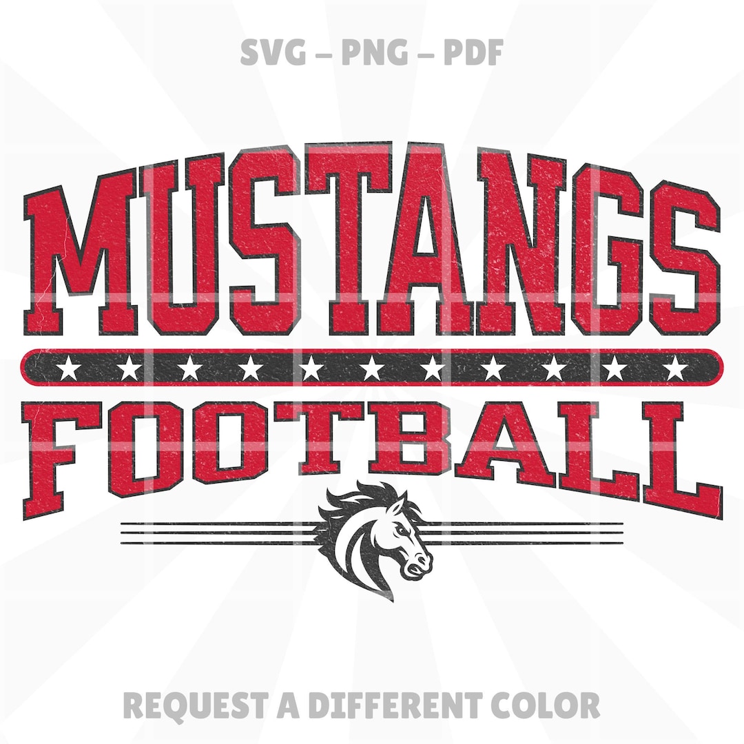 Mustangs Football Logo: Red Mascot Design - PNG SVG PDF (digital ...