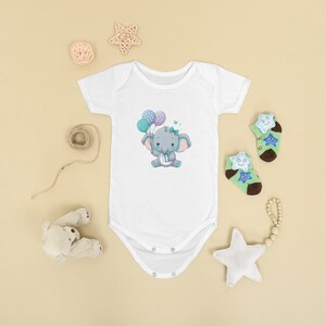 Cute Elephant Baby Boy, Blue | HQ PNG Digital File | Transparent ...