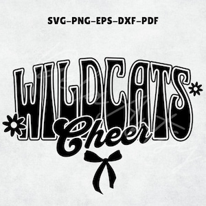 Wildcats Cheer Logo SVG for Shirts | Svg Png Eps Pdf | Retro Flower ...