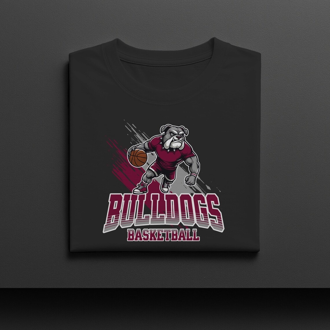 Bulldog Basketball Mascot Logo: Maroon (digital File) - Etsy