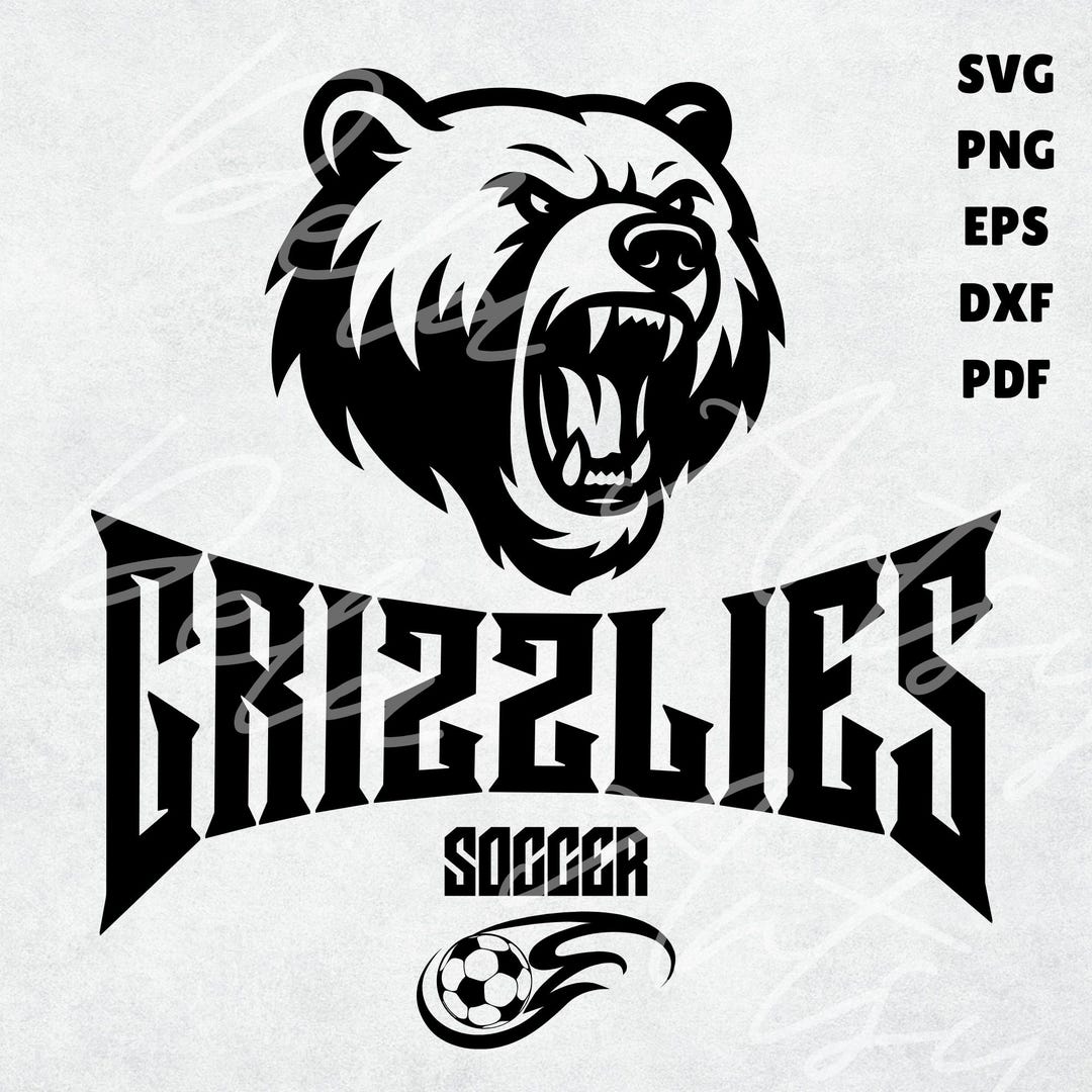 Grizzlies Soccer Mascot Logo | Svg Png Eps Pdf | Fierce Bear Head ...
