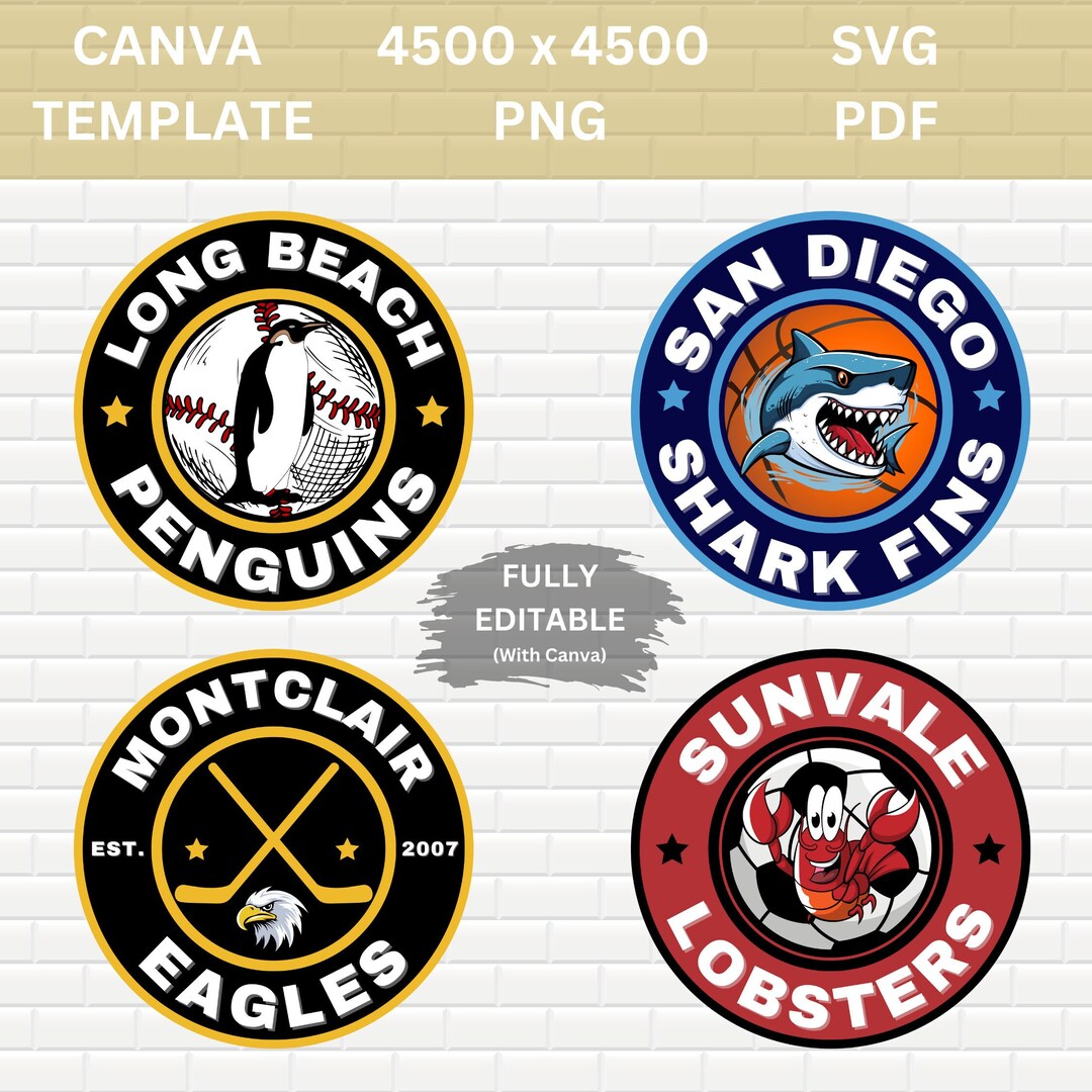 DIY Custom Sports Logo Templates: Editable Team Branding (canva ...