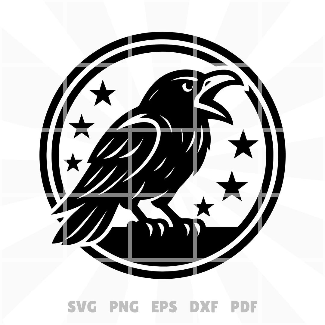 Ravens Mascot Emblem Logo – Fierce Raven Inside Star Circle Badge ...