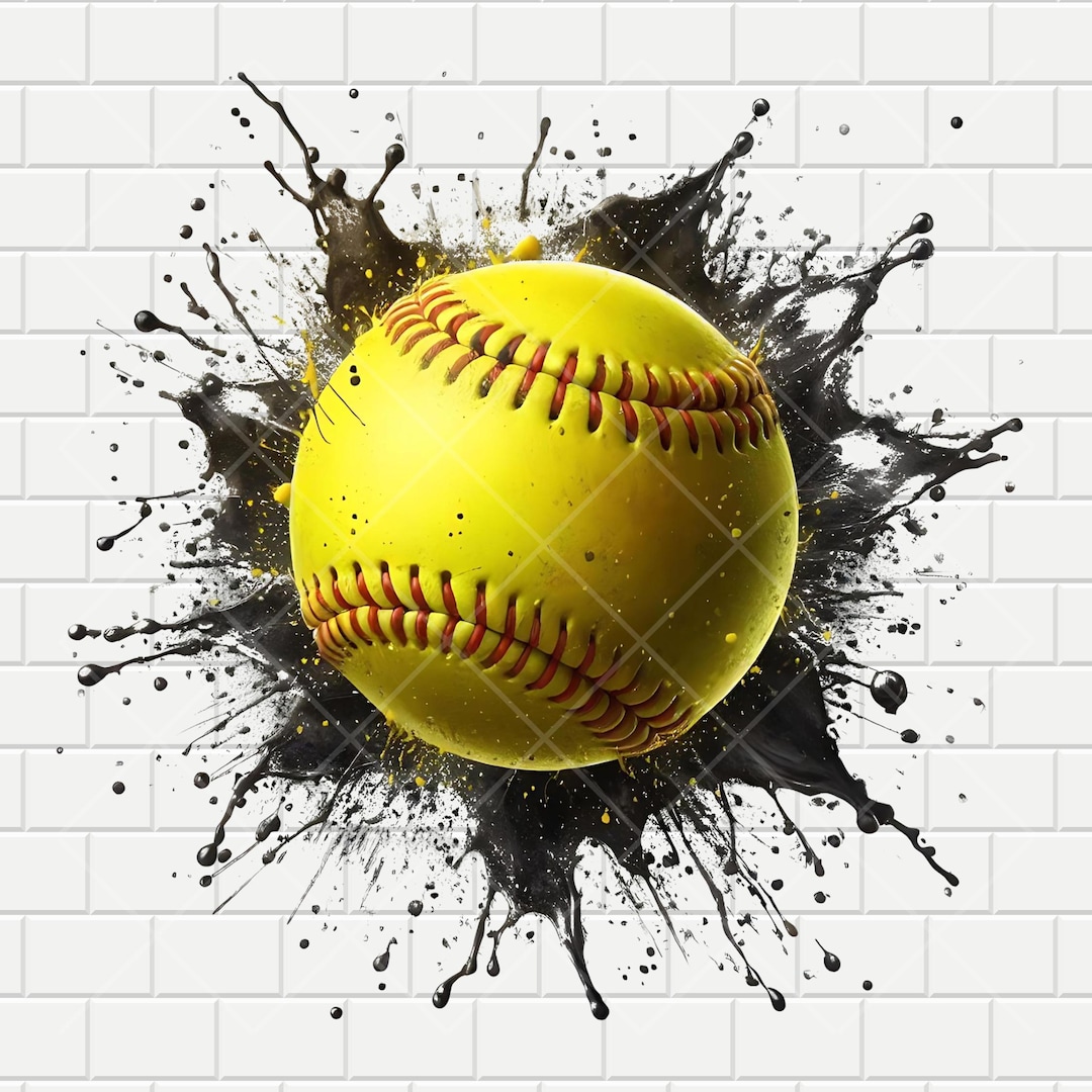 3D Softball Splash | Softball Logo | Digital Design PNG | 3D ...