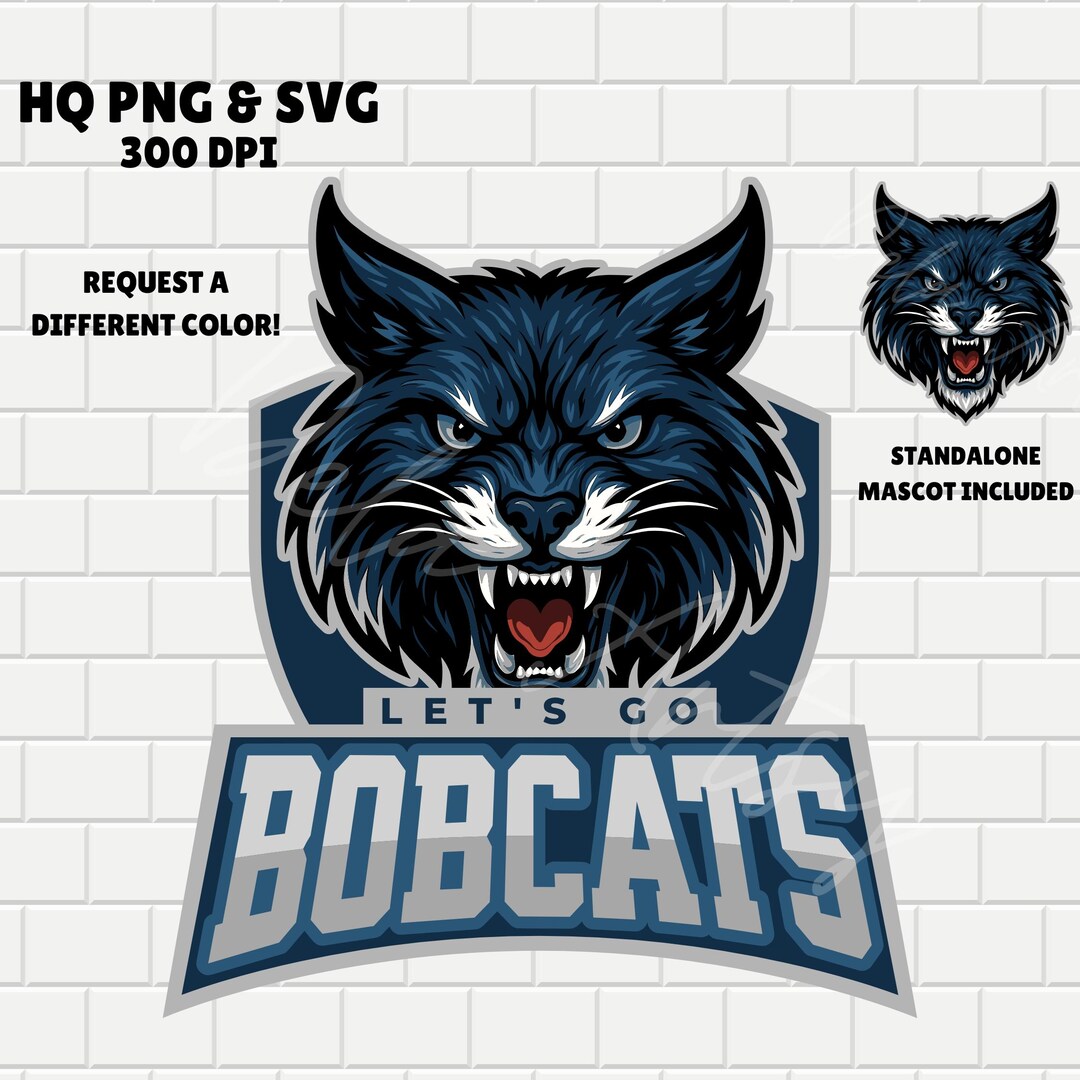 Bobcats Sports Logo SVG PNG Files | Fierce Bobcat Mascot Head | Let's ...