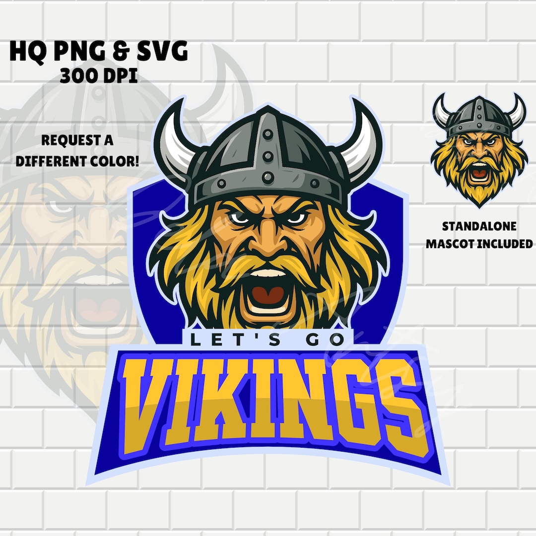Vikings Sports Logo SVG PNG Files | Tough Viking Mascot Head | Let's Go ...