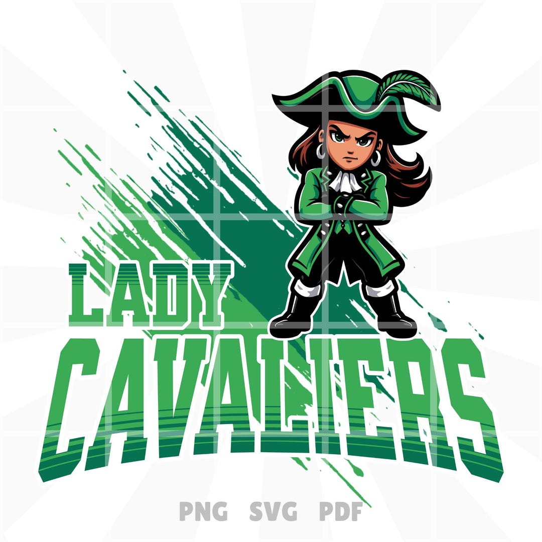 Lady Cavaliers Mascot Logo - SVG PNG PDF – Female Team Logo With Paint ...