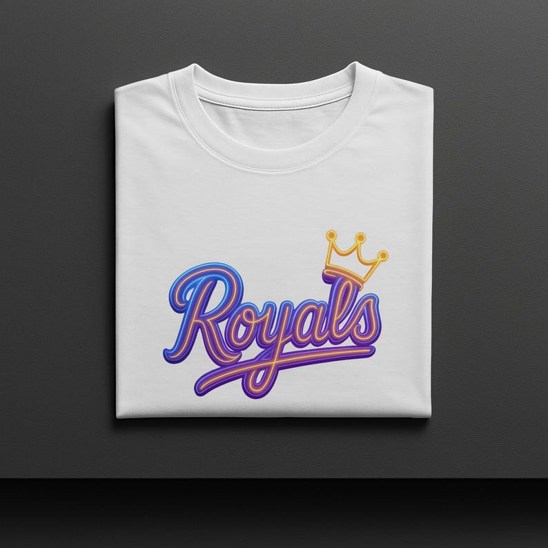 Royals Neon Logo PNG – Glowing Crown Text Design for Sports Teams ...