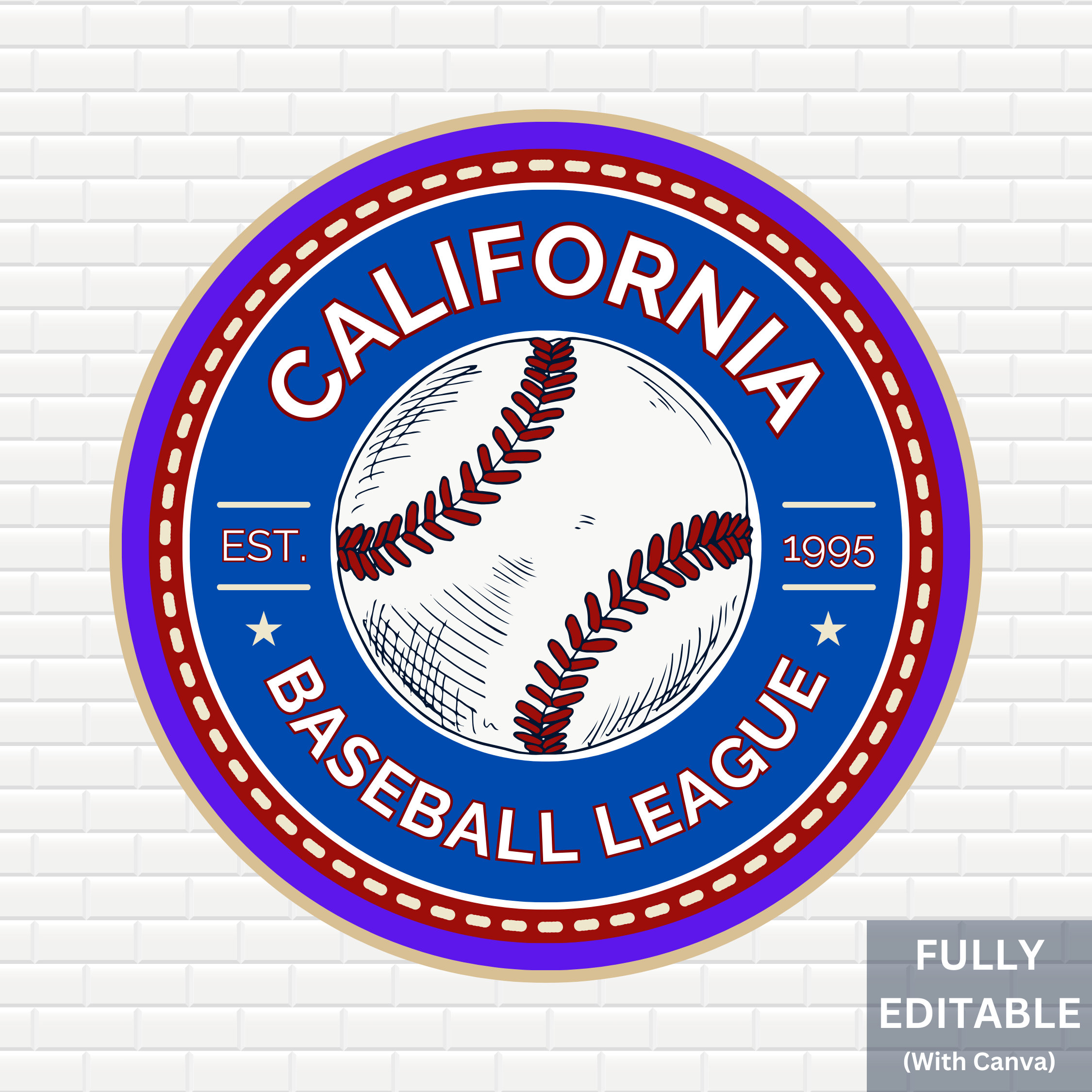 Custom Baseball Logo Editable Baseball League Custom Personalize Team ...