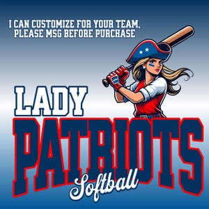 Patriots Softball Baseball Logo | Lady Patriot Mascot Logo | Vector ...