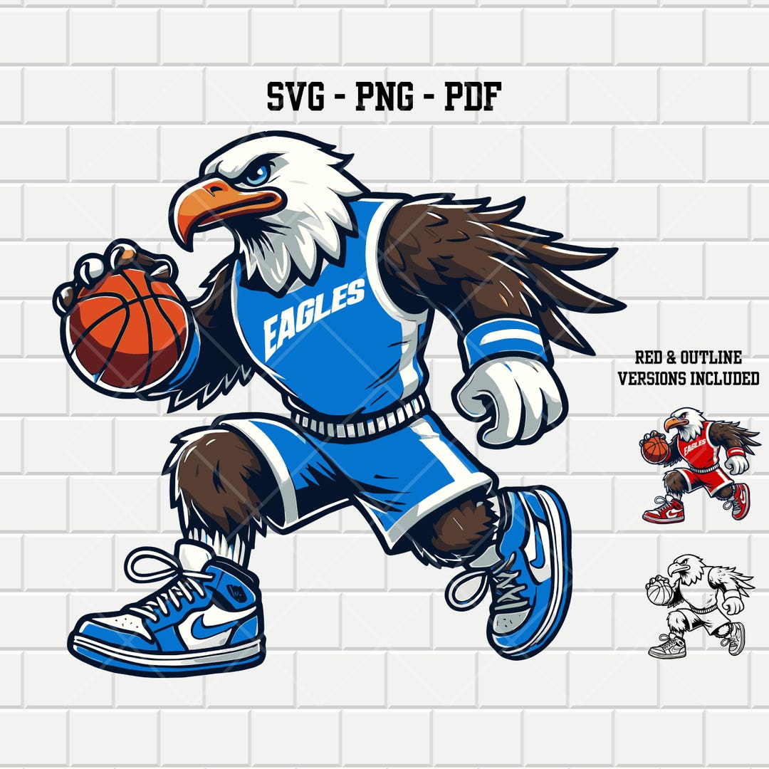Eagles Basketball Mascot | Eagle Basketball | Vector | Sports Mascot ...