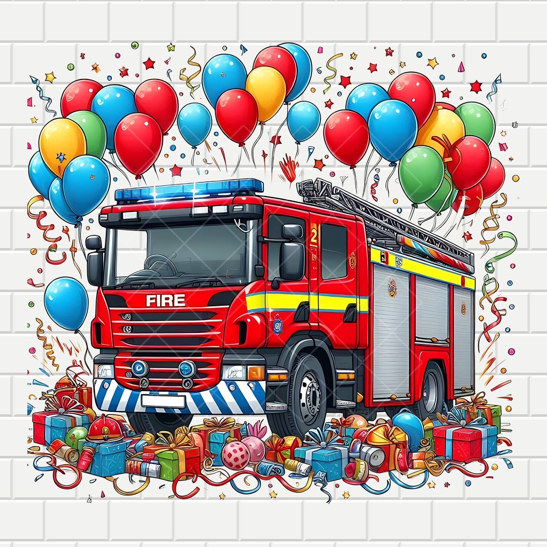 Fire Engine Birthday | UK Fire Engine Party | Party | Digital Design ...