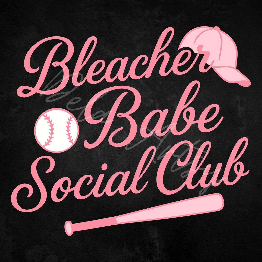Bleacher Babe Social Club SVG PNG PDF | Pink Baseball Mom Design | Cute ...