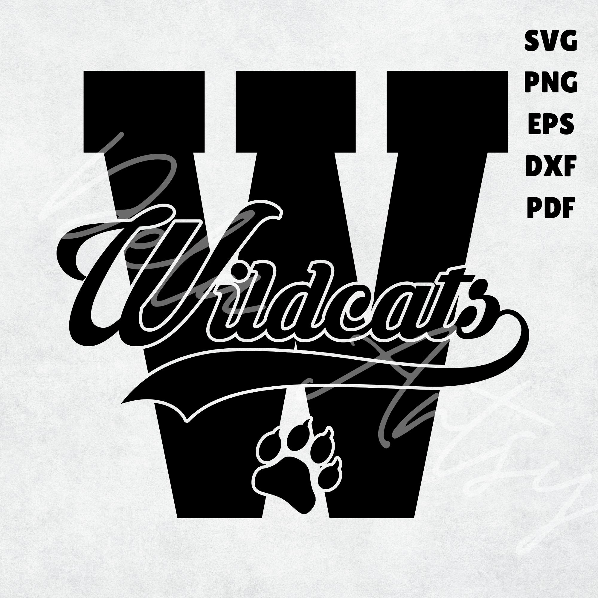 Wildcats Varsity Letter Logo | Svg Png Eps Pdf | Bold “W” Swoosh Mascot ...
