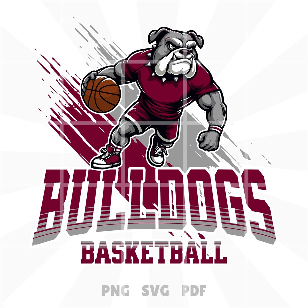Bulldog Basketball Mascot Logo: Maroon (digital File) - Etsy