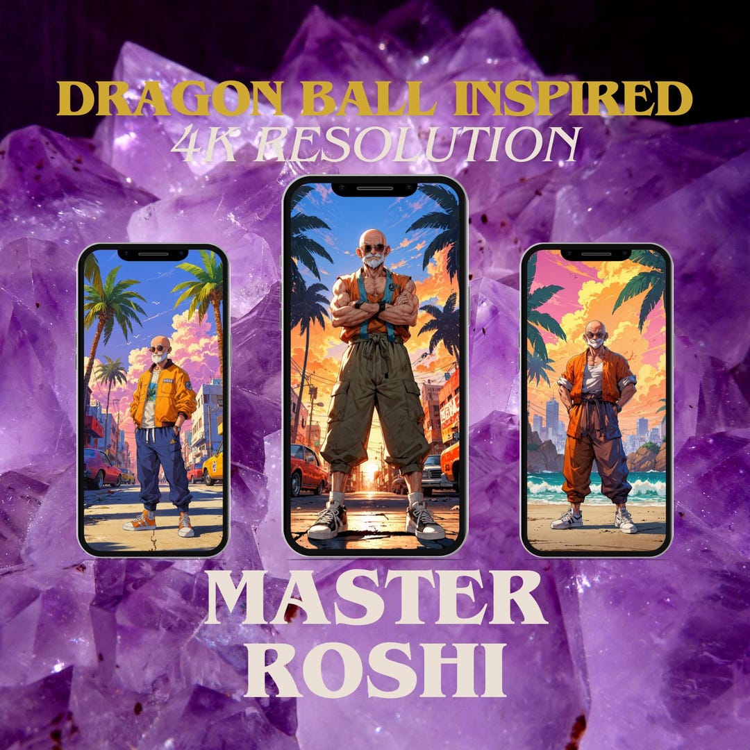 Dragon Ball - Master ROSHI X Urban Streetwear - Digital Wallpapers - Etsy
